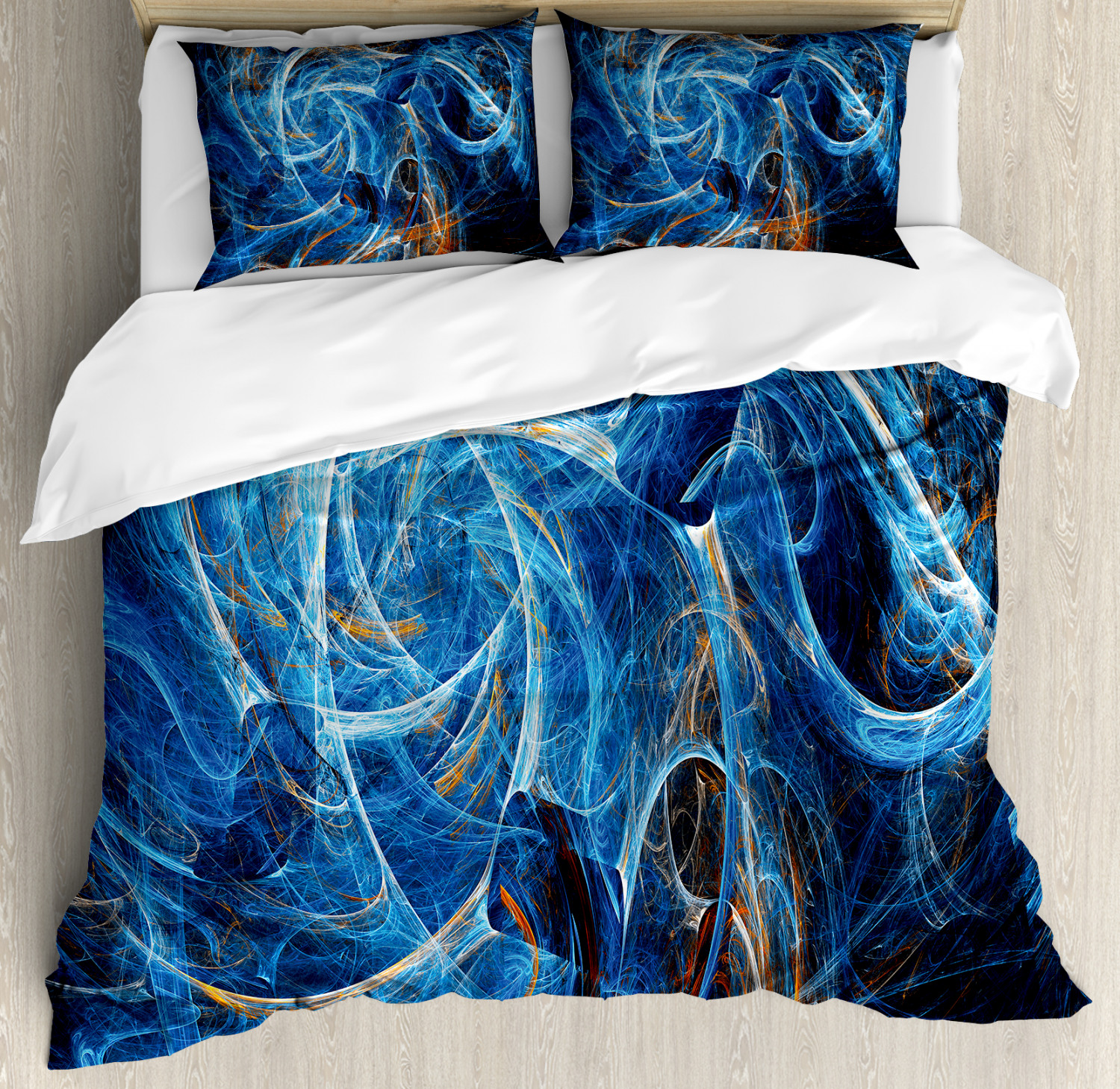 Fractal Duvet Cover Set, Chaos Curves Hollow Science Fiction Style ...