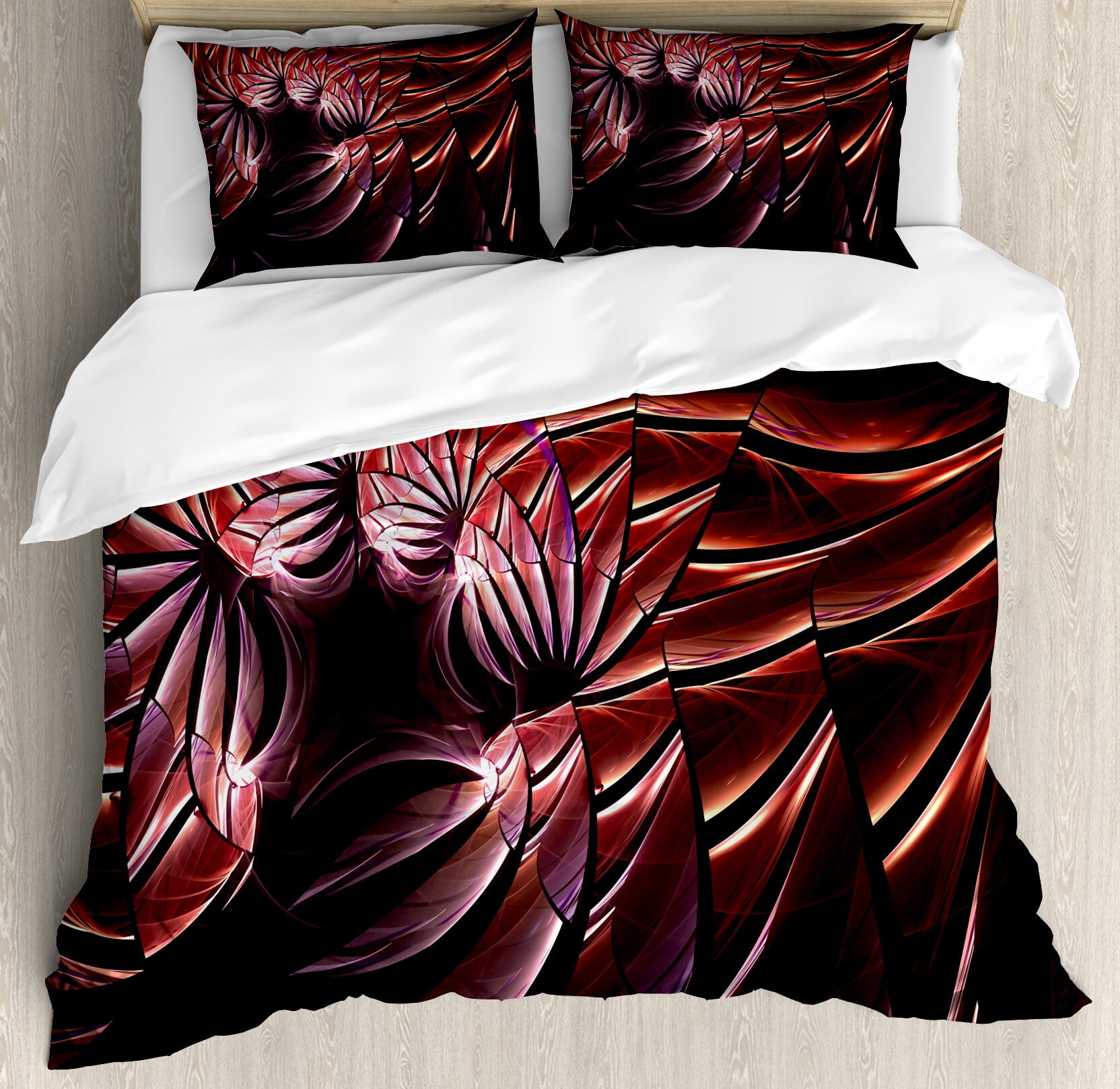 Fractal Duvet Cover Set, Digital Medieval Knight Shield Inspired Ornate ...
