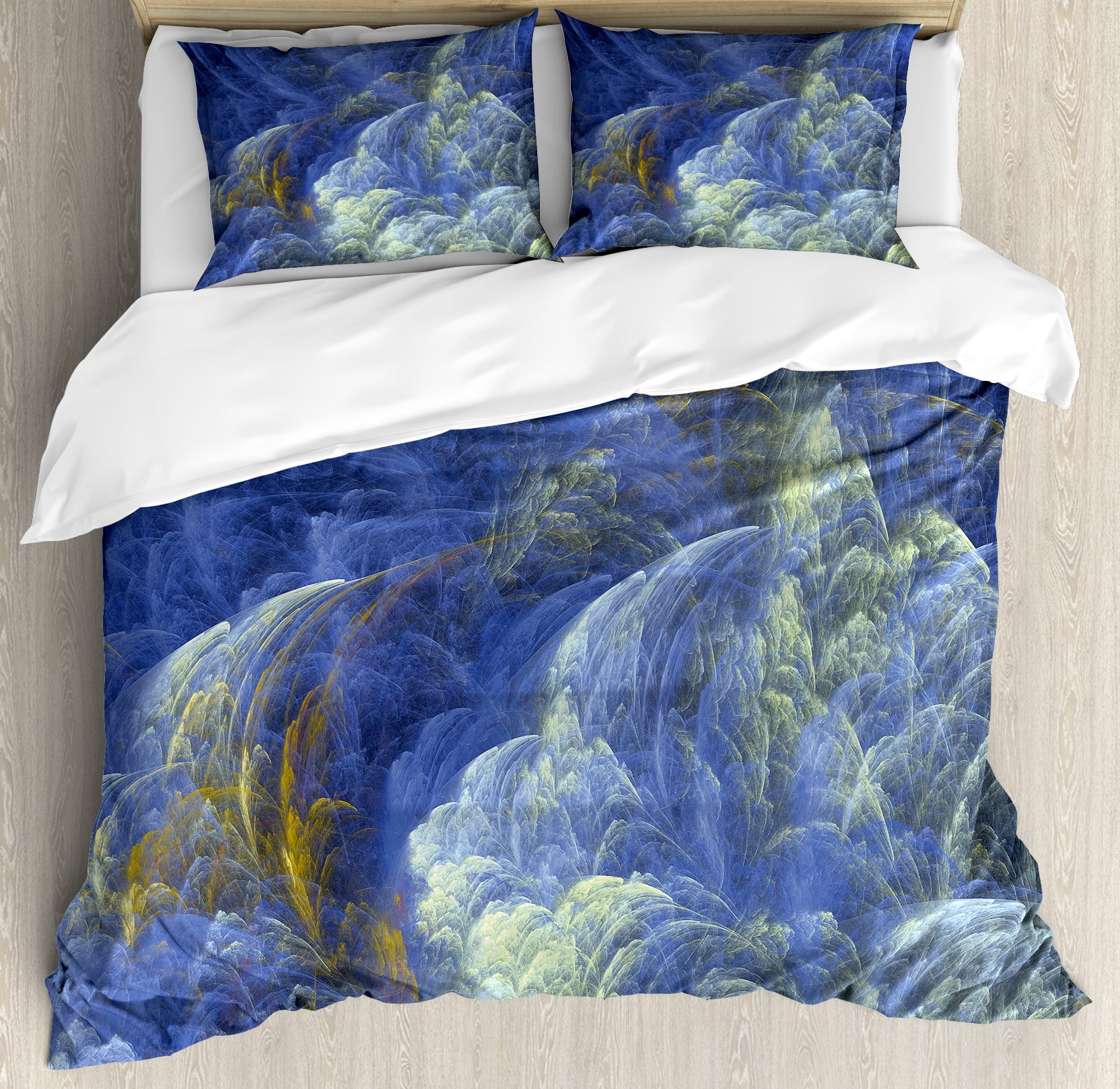 Fractal Duvet Cover Sets, Trippy Fantasy Shapes with Blurry Effects ...