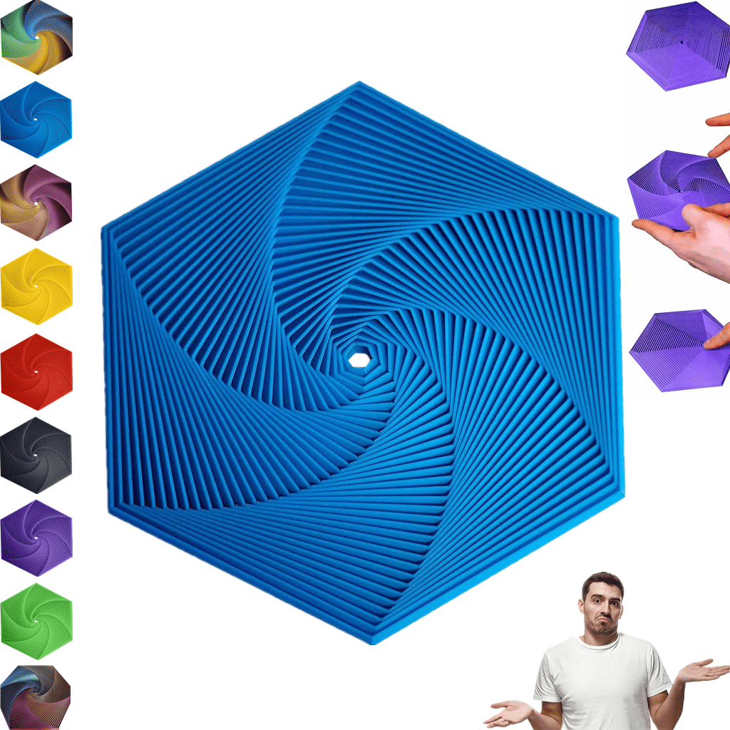 Fractal Fidget Hexagon, 3D-Printed Fingertip Decompression Toy, Adult ...