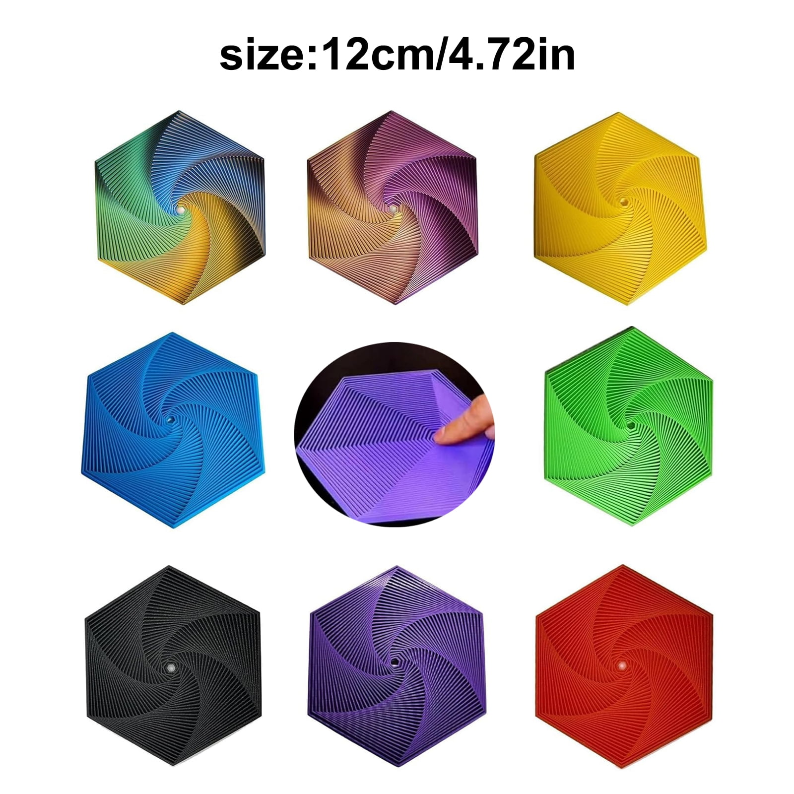 Fractal Fidget Hexagon Polygon, Polygon Spiral Fidget Toy, 3D Printed ...