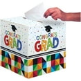 Club pack of 6 White and Red Fractal Fun Graduation Party Square Card ...