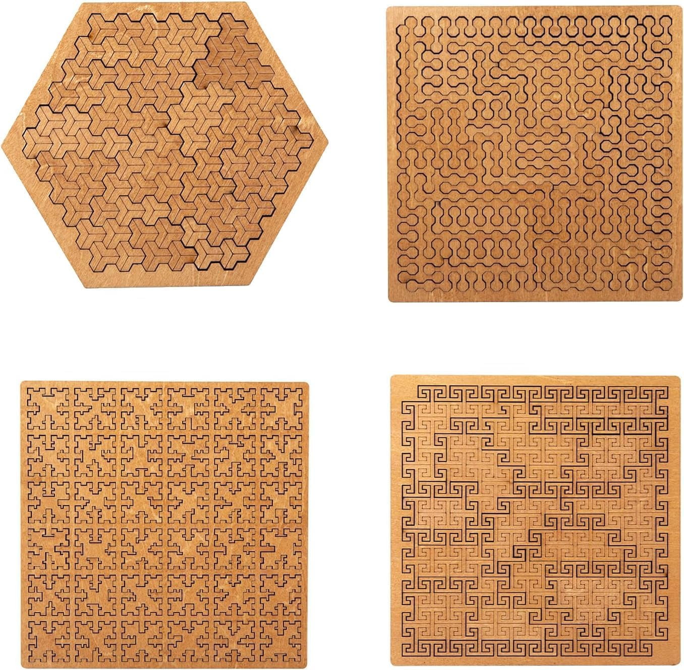 Fractal Tray Puzzles, 2026 new Mind Bending Wooden Jigsaw Puzzle for ...