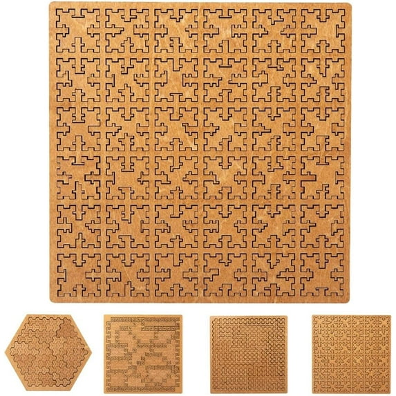 Fractal Tray Puzzles, Hard Difficult Wooden Jigsaw Puzzles for Adults ...