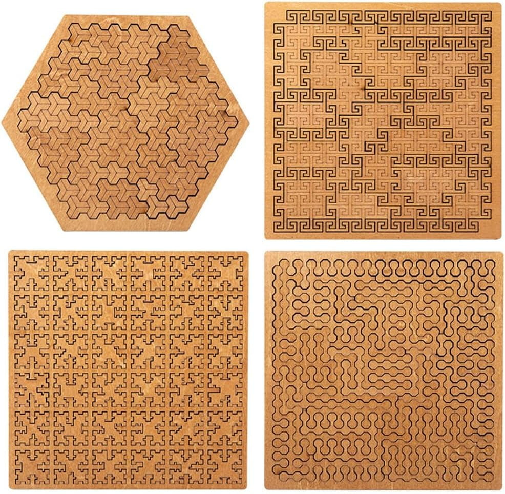 Fractal Tray Puzzles, Hard Difficult Wooden Jigsaw Puzzles for Adults ...