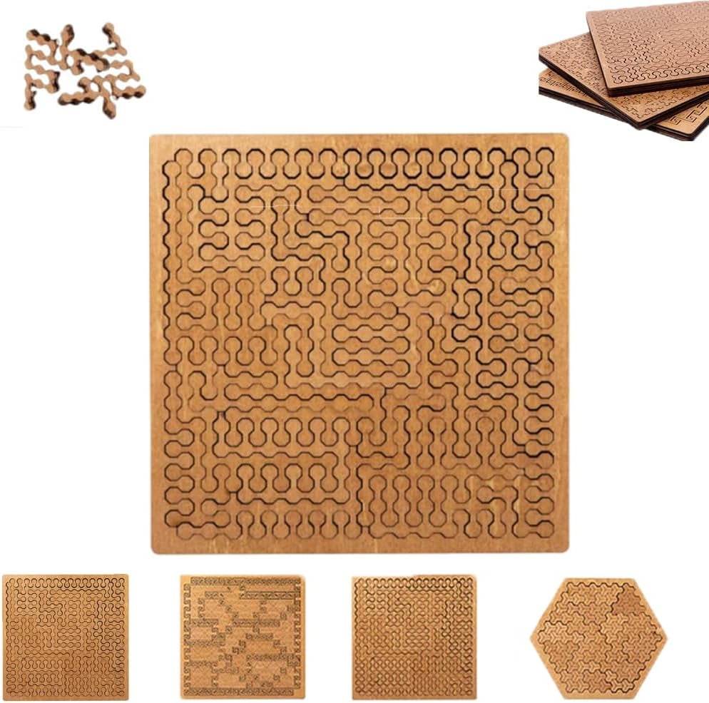 Fractal Tray Puzzles Mind Bending Wooden Jigsaw Puzzle Unique Irregular ...