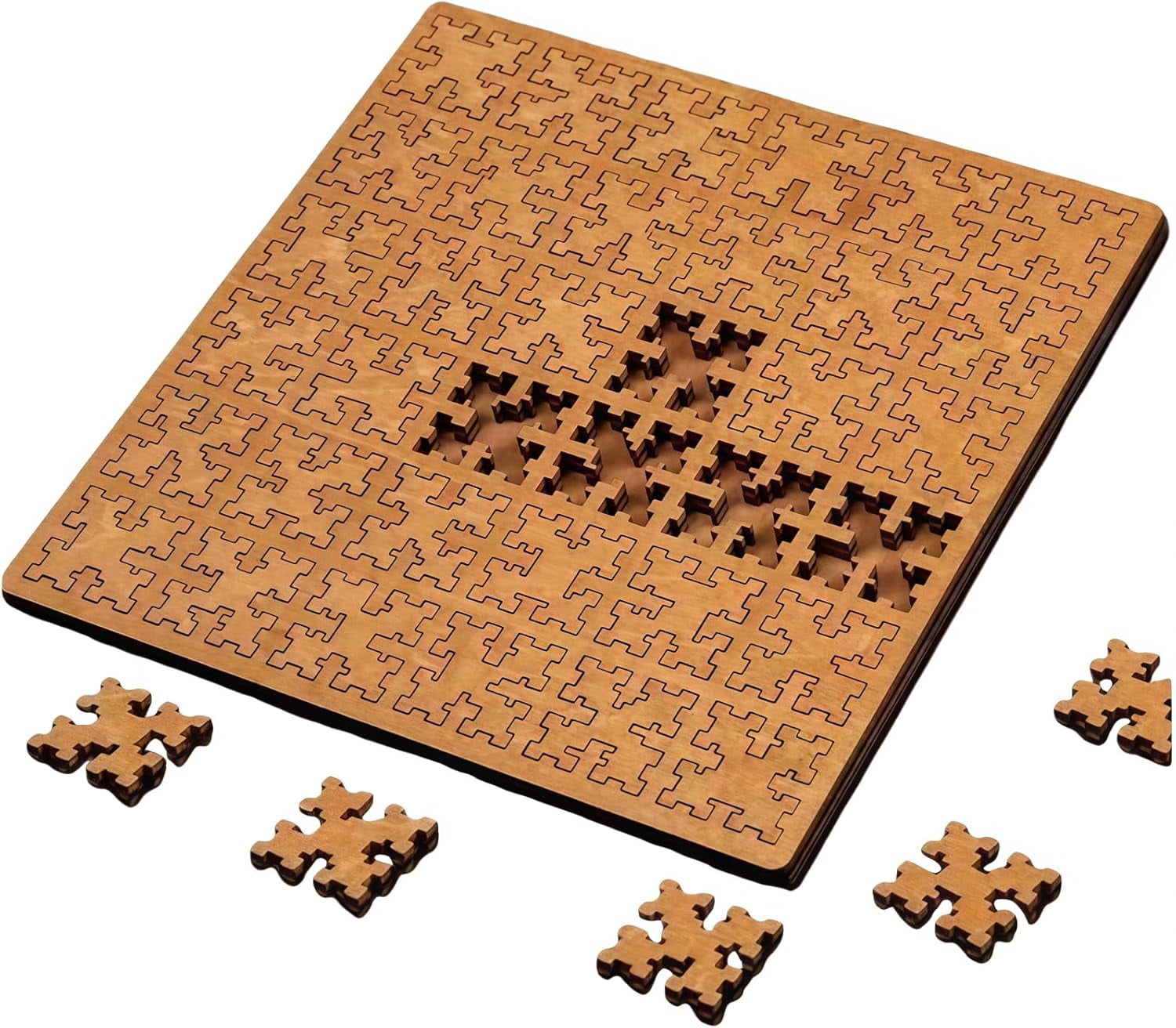 Fractal Tray Puzzles, Mind Bending Wooden Jigsaw, Unique Irregular ...