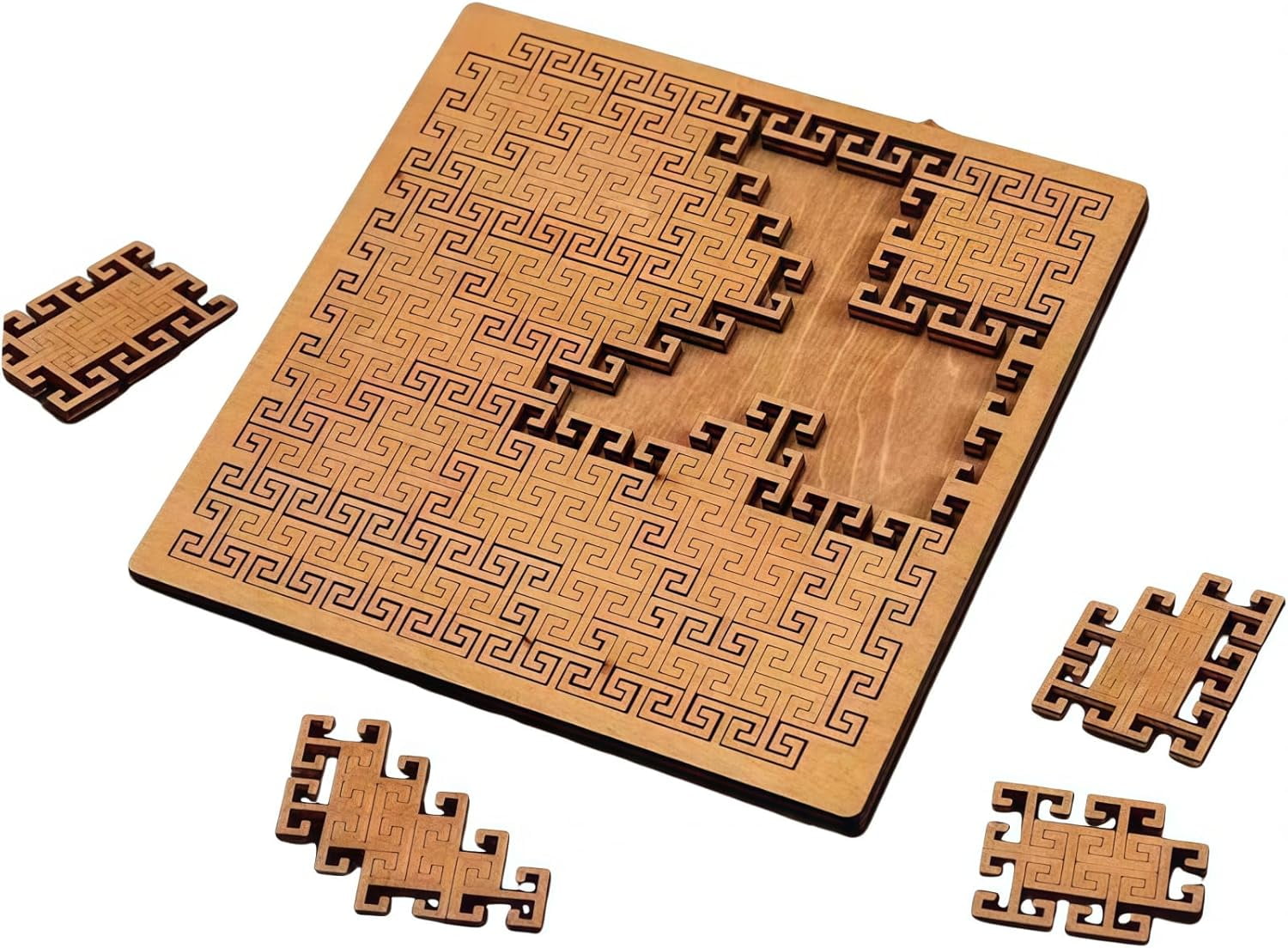 Fractal Tray Puzzles, Mind Bending Wooden Jigsaw, Unique Irregular ...