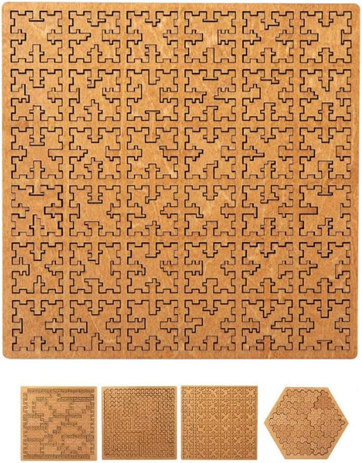 Fractal Tray Puzzles, Unique Irregular Wooden Puzzles for Adults ...