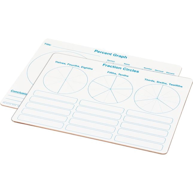 Fraction Circles - Percent Graph Dry Erase Boards - 6 boards - Walmart.com