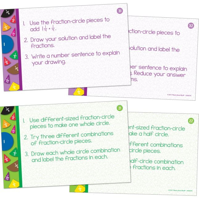 Fraction Circles Task Cards - 22 cards - Walmart.com