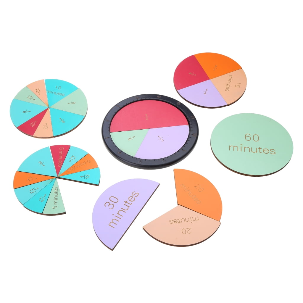 Fraction Circles Wooden Digital Clock Fraction Board Kids Educational ...