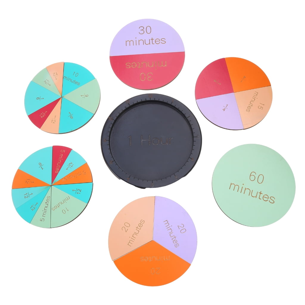 Fraction Circles Wooden Time Telling Clock Fraction Board Kids ...