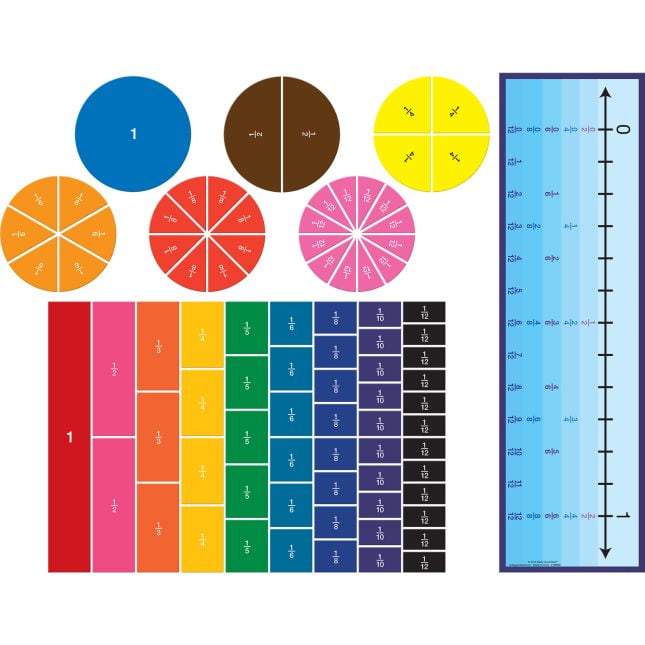 Fraction Magnets Set - 16 Color-Coded Magnets - Walmart.com