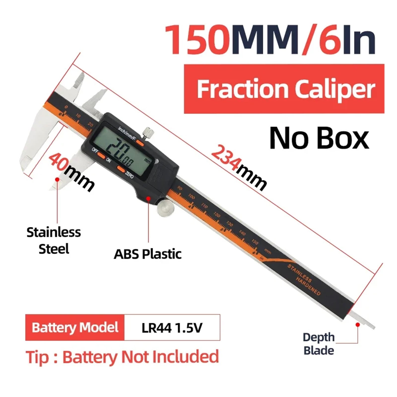 Fraction Metal Caliper Digital Pachymeter Vernier Calipers Measuring ...