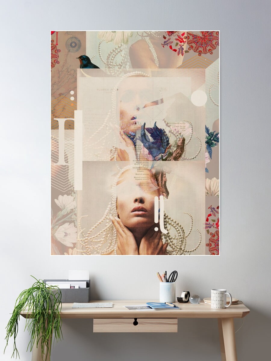 Fractionalized Elegance Poster Wall Art, Modern Wall Decor For Living ...