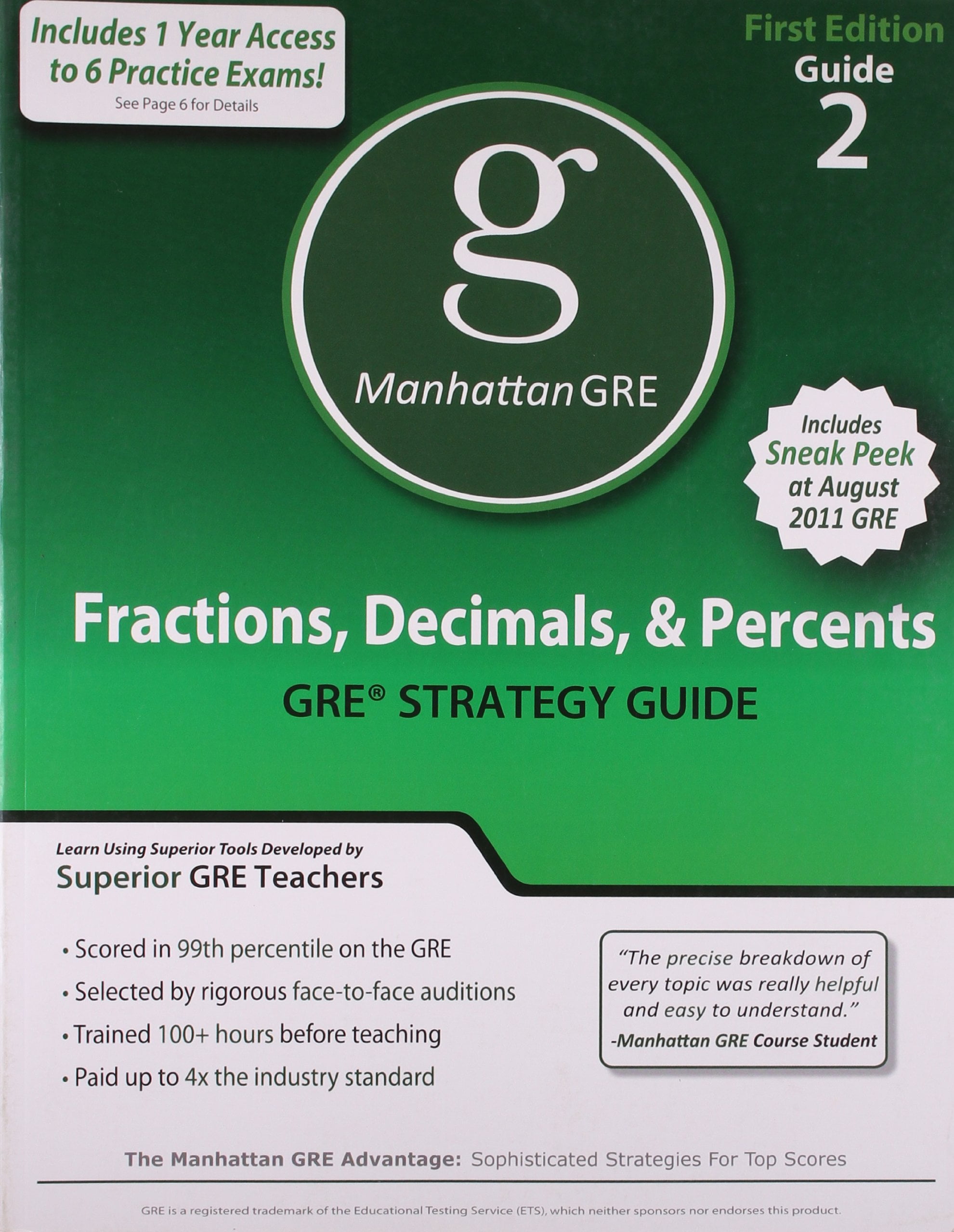 Fractions, Decimals, & Percents GRE Preparation Guide (Paperback) by ...