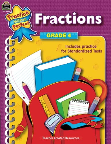 Pre-Owned Fractions Grade 4: Fractions: Grades 3 & 4 (Practice Makes ...