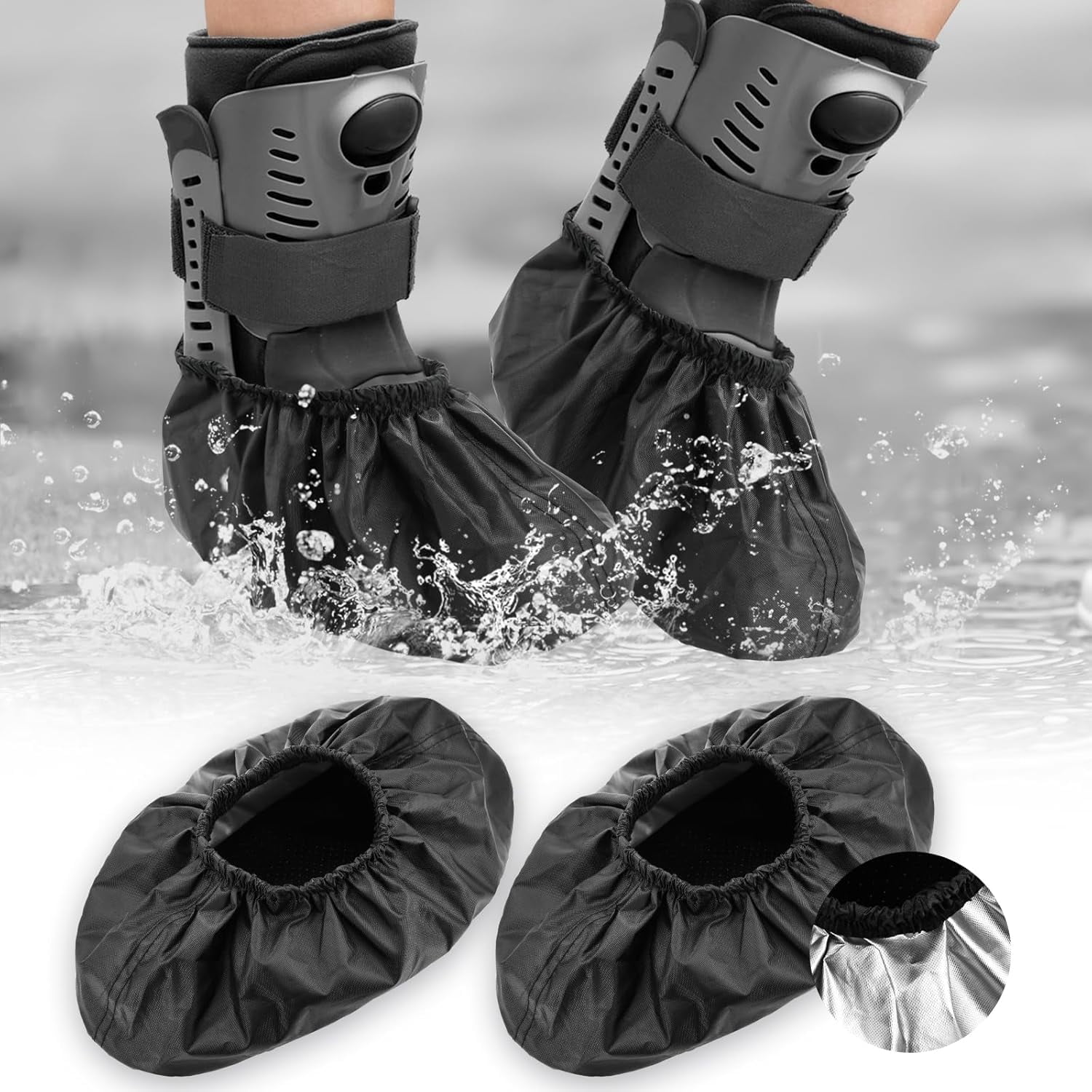Fracture Walking Boot Cover, Waterproof Shoe Covers with Waterproof ...