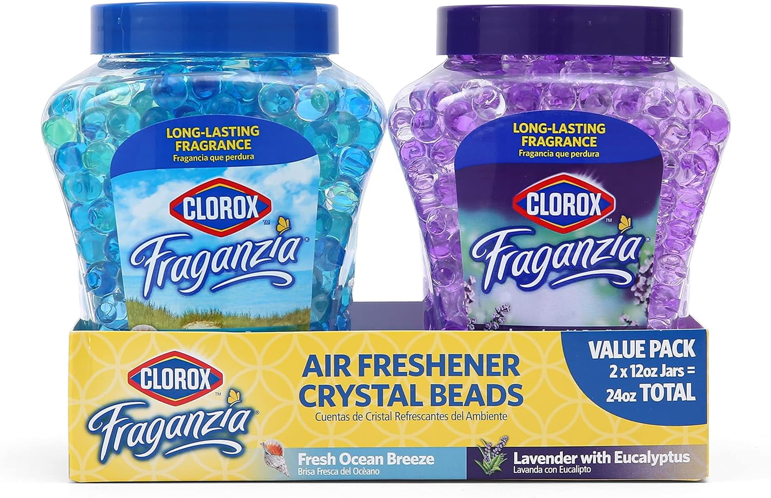 Fraganzia Air Freshener Crystal Beads Double Pack, Fresh Ocean Breeze ...