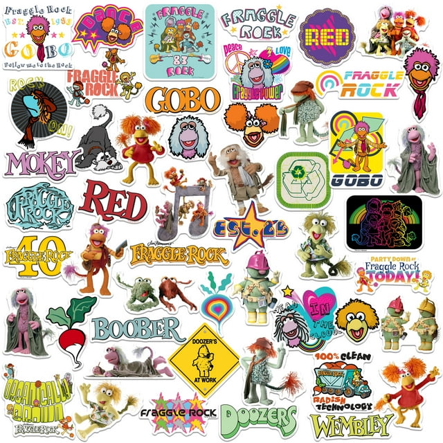 Fraggle Rock 50ct Vinyl Large Deluxe Stickers Variety Pack - Laptop ...