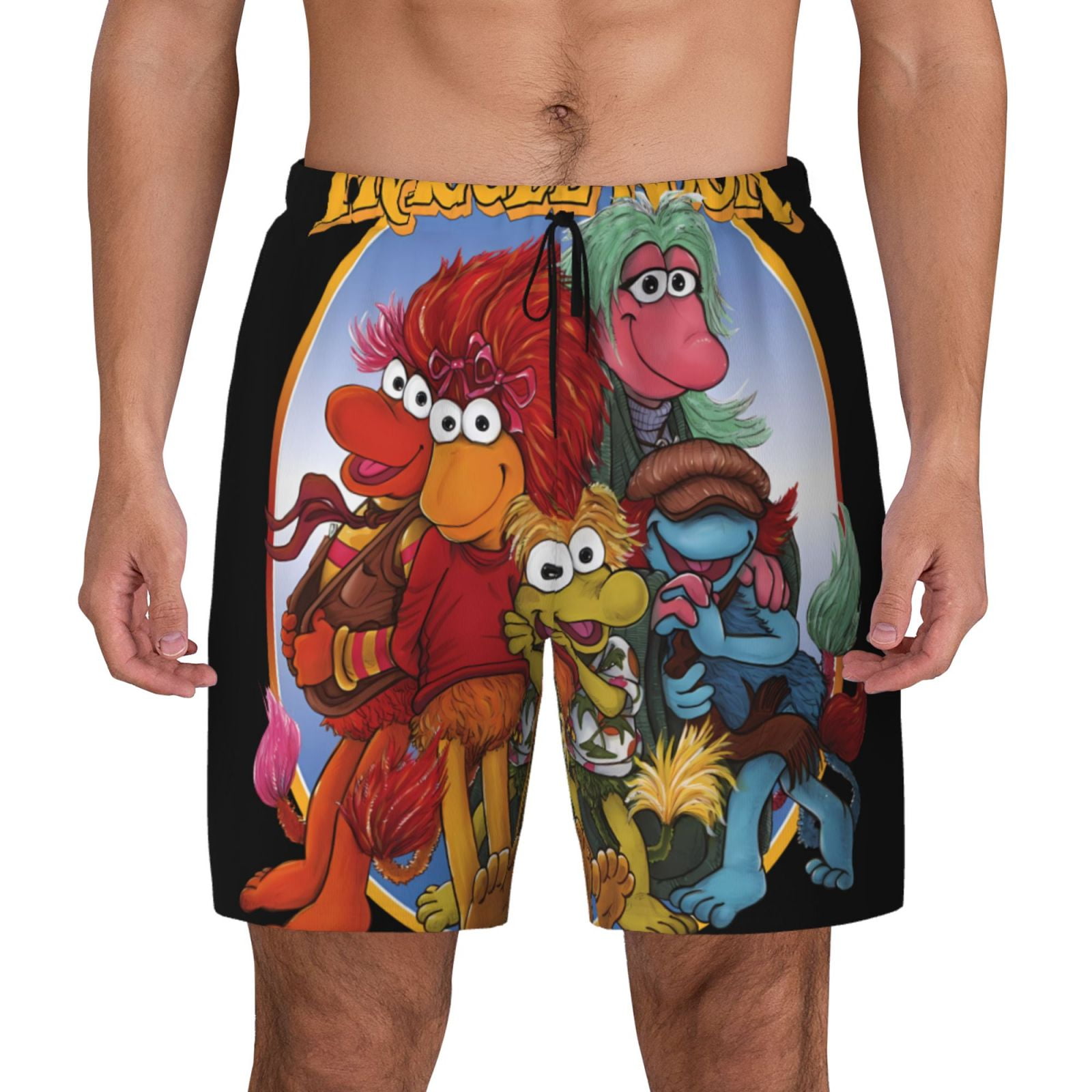 Fraggle Rock Swim Trunks Mens Men Bathing Suit Lined Board Shorts ...