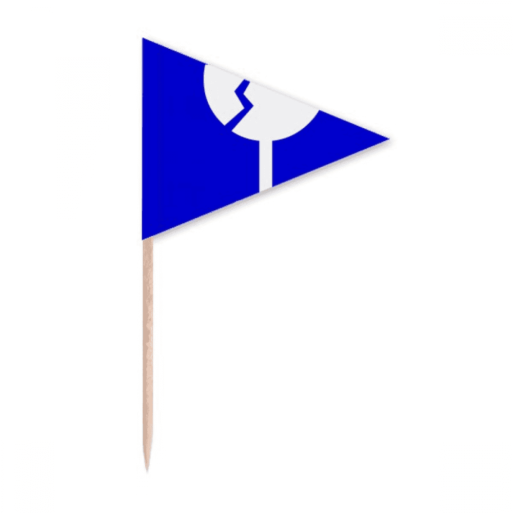 Fragile Blue Square Warning Mark Toothpick Triangle Cupcake Toppers ...