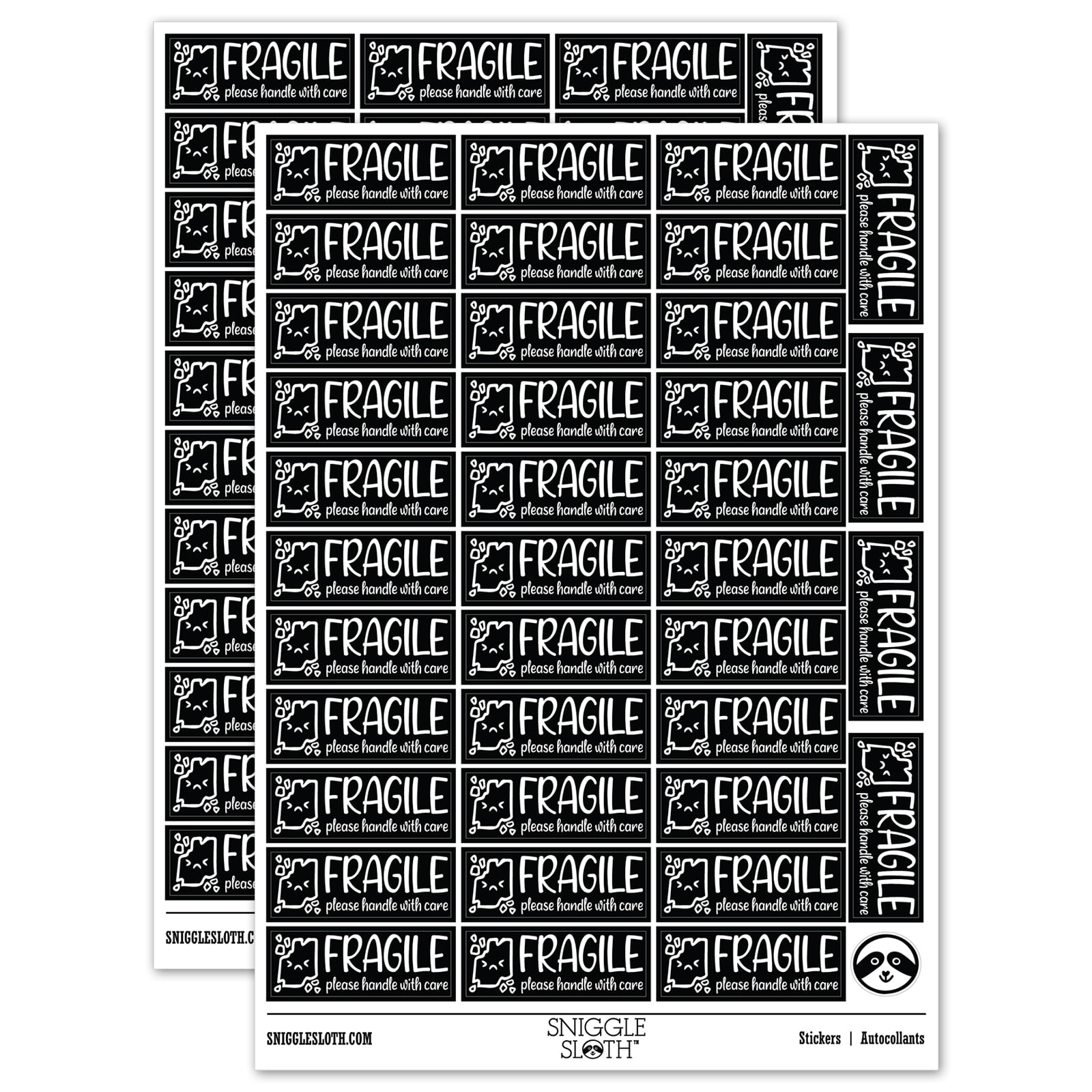 Fragile Handle With Care Broken Parts Label Box Sticker Set - Black ...