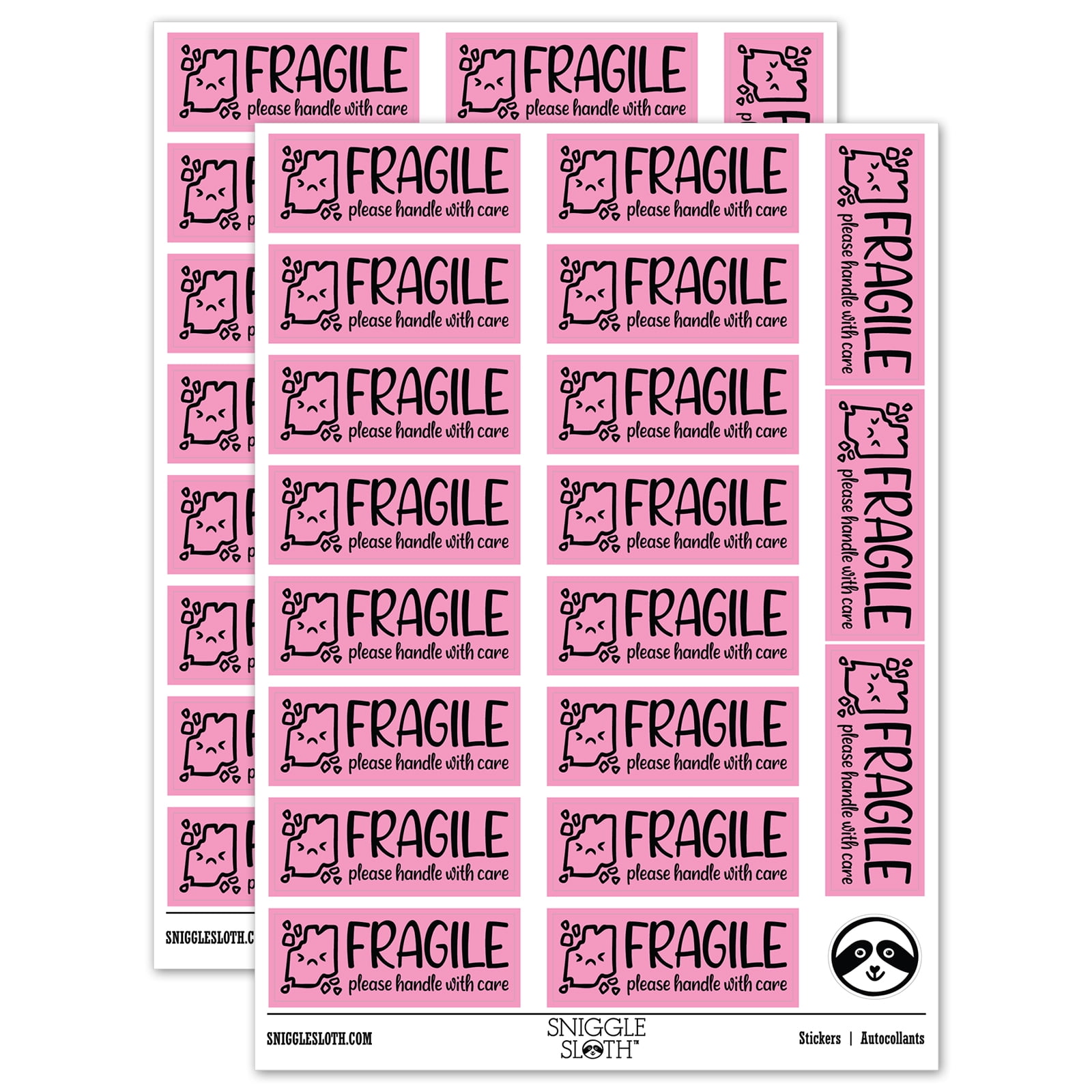Fragile Handle With Care Broken Parts Label Box Sticker Set - Light ...