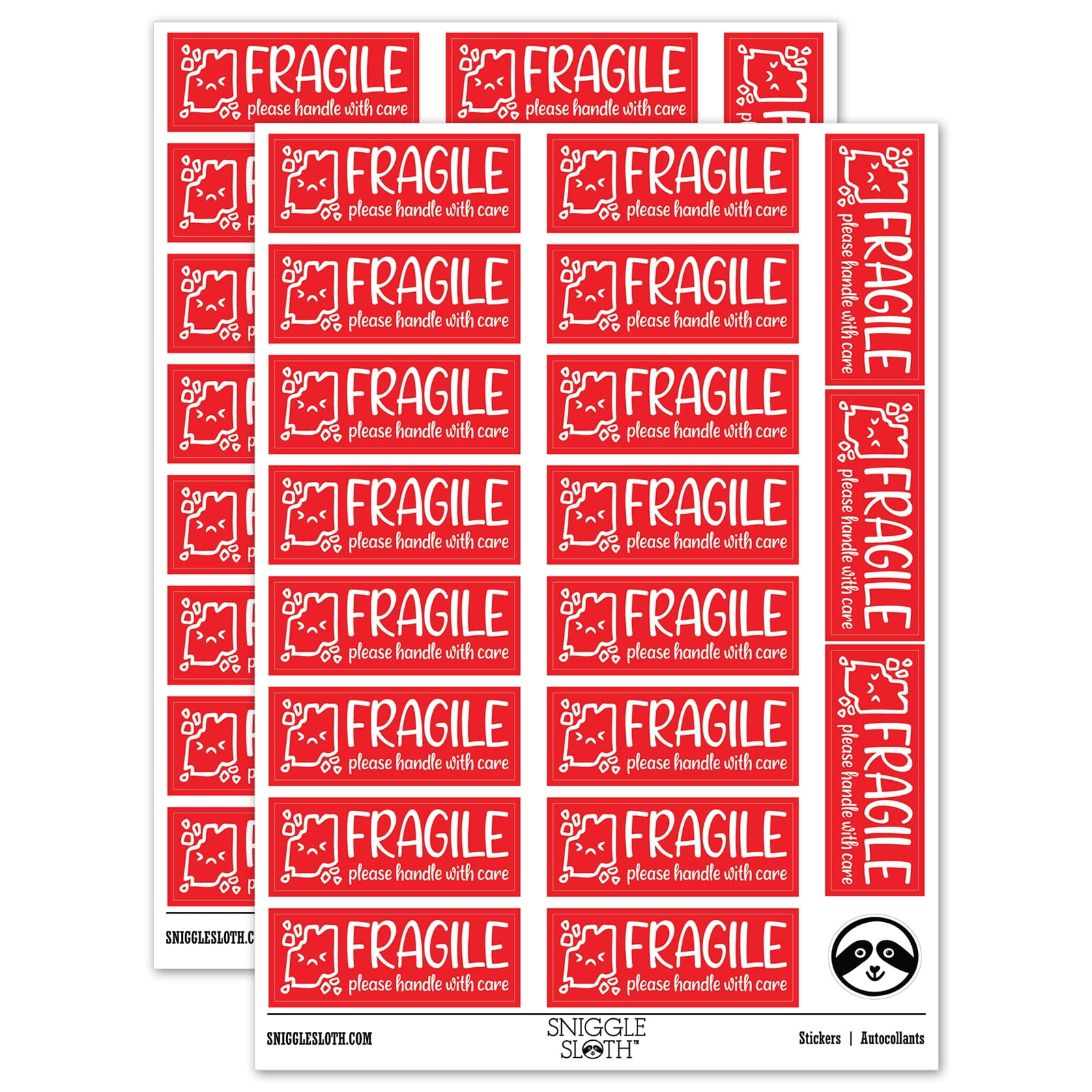 Fragile Handle With Care Broken Parts Label Box Sticker Set - Red ...