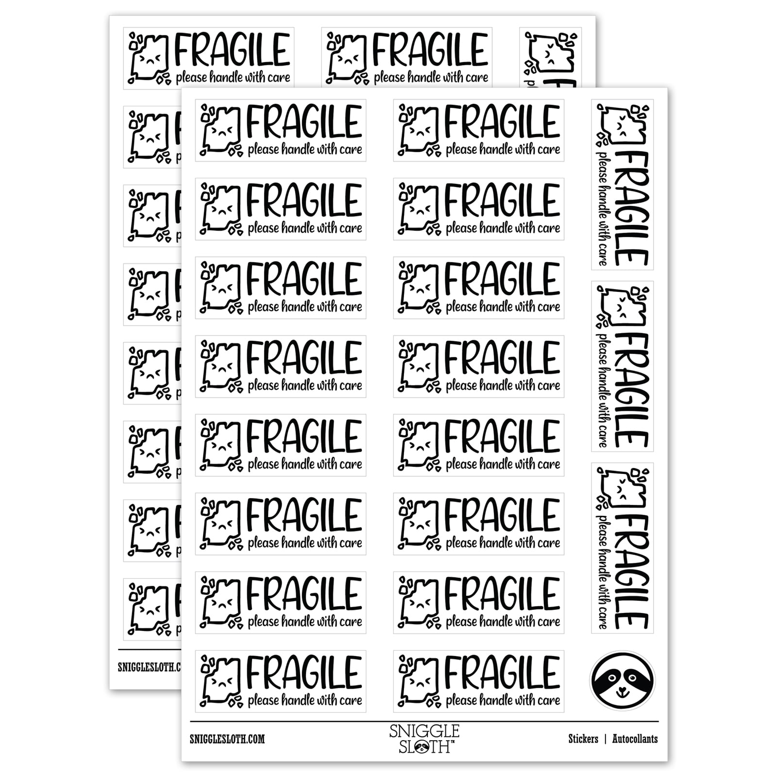 Fragile Handle With Care Broken Parts Label Box Sticker Set - White ...