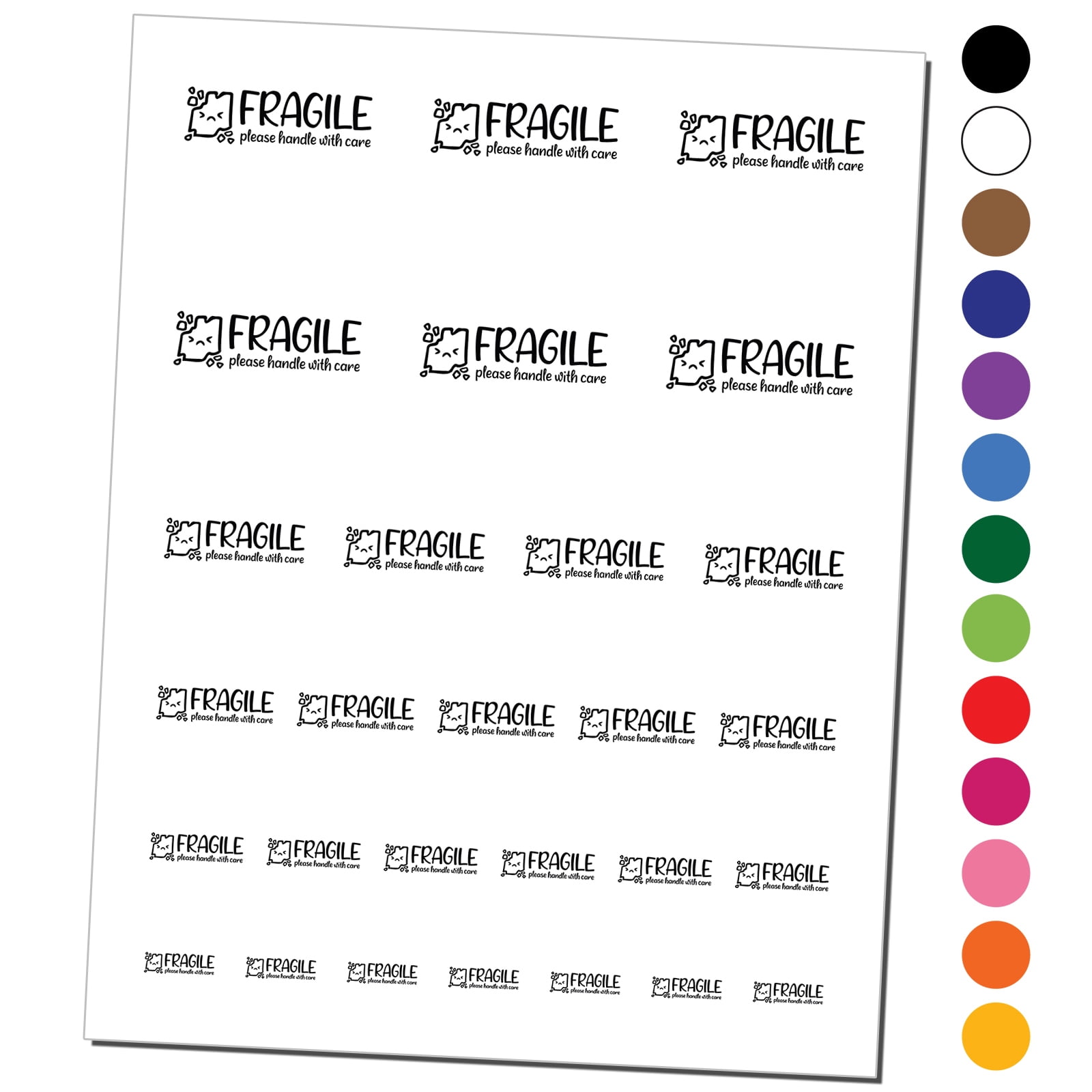 Fragile Handle With Care Broken Parts Label Box Water Resistant ...