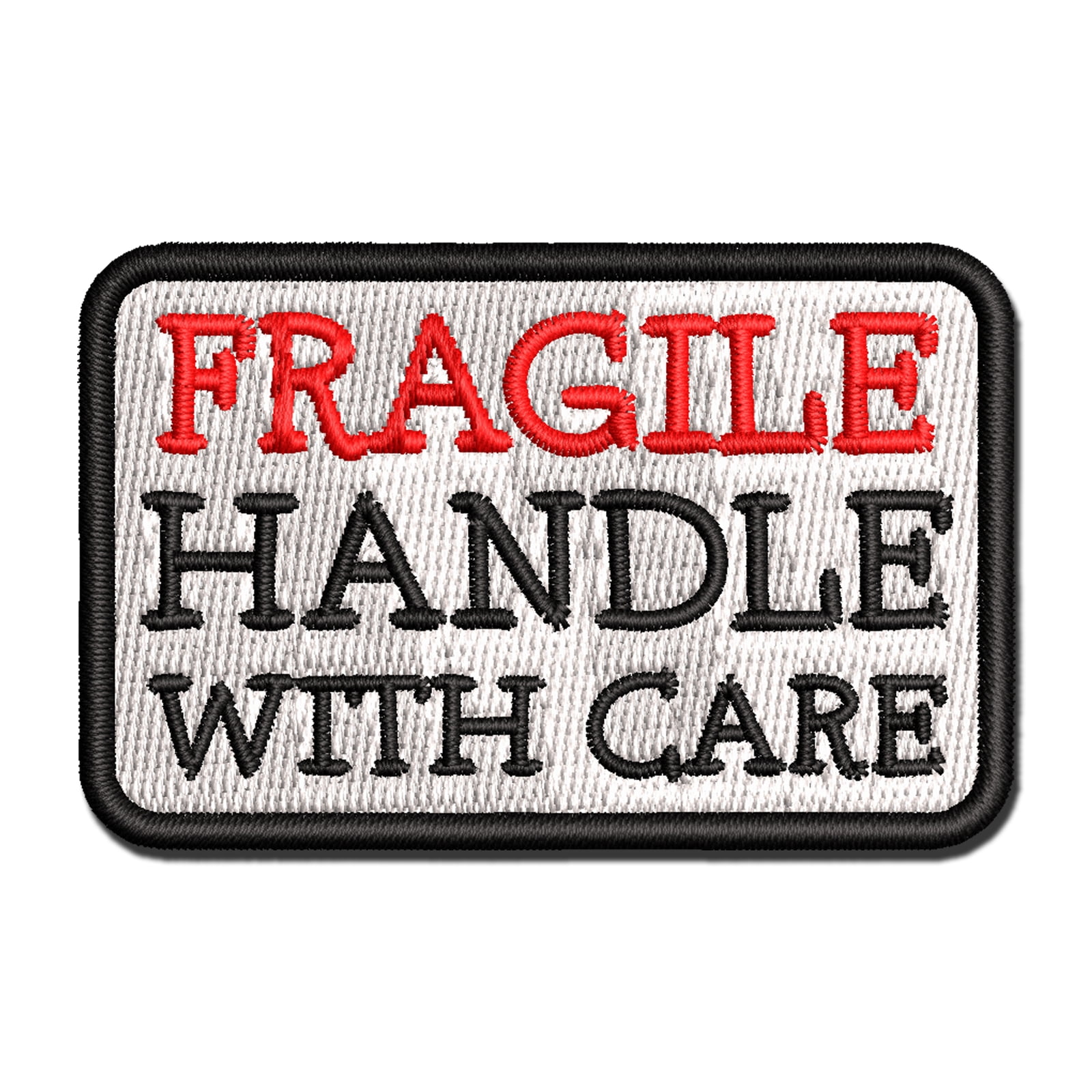 Fragile Handle with Care Applique Multi-Color Embroidered Iron-On Patch ...