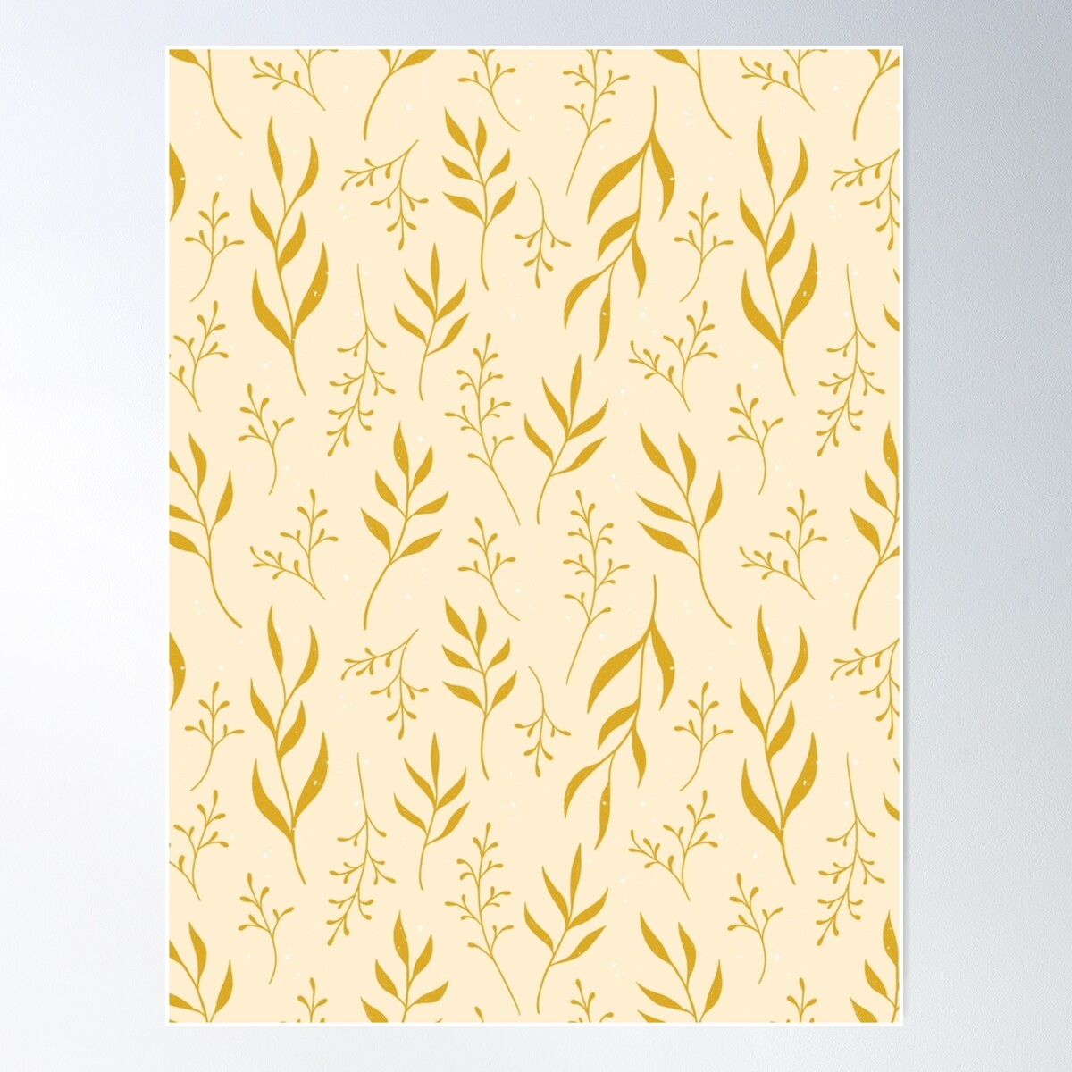Fragile Leaves - Mustard Poster Wall Art, Modern Wall Decor For Living ...