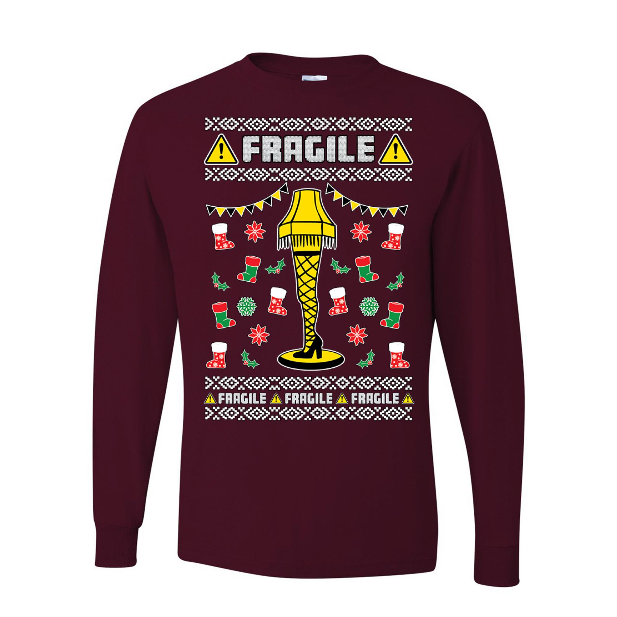 Fragile Leg Lamp Ugly Christmas Story Newest Ugly Christmas Unisex Long ...