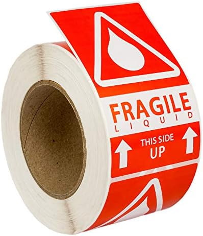 Fragile Liquid - This Side UP Pre-Printed Labels/Stickers (3" x 5") 1 ...