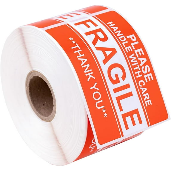 Fragile Please Handle with Care Pre-Printed Labels/Stickers (2" x 3") 3 ...