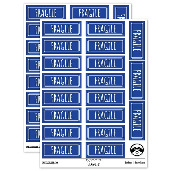 Fragile Shipment Label Box Package Sticker Set - Dark Blue - Matte ...
