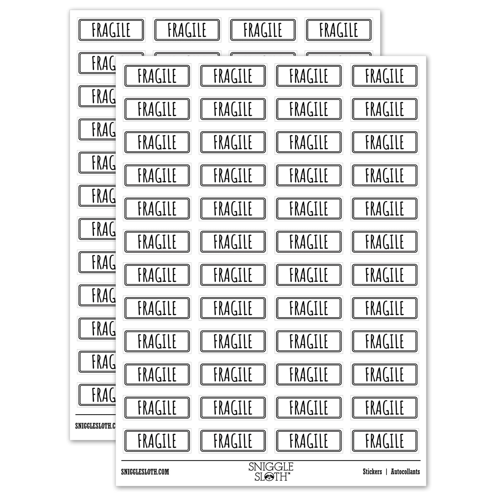 Fragile Shipment Label Box Package Sticker Set - White - Matte Finish ...