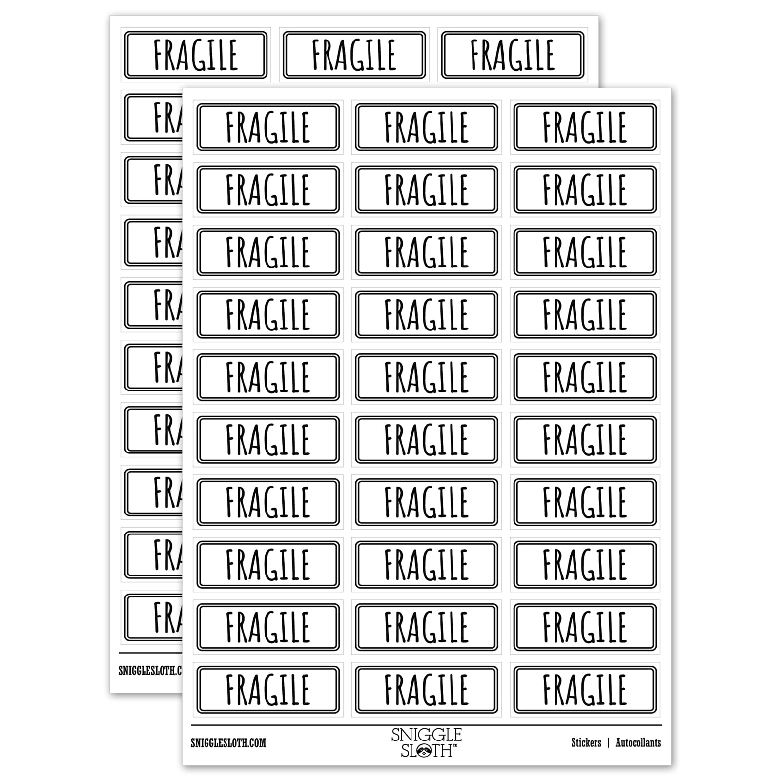 Fragile Shipment Label Box Package Sticker Set - White - Matte Finish ...