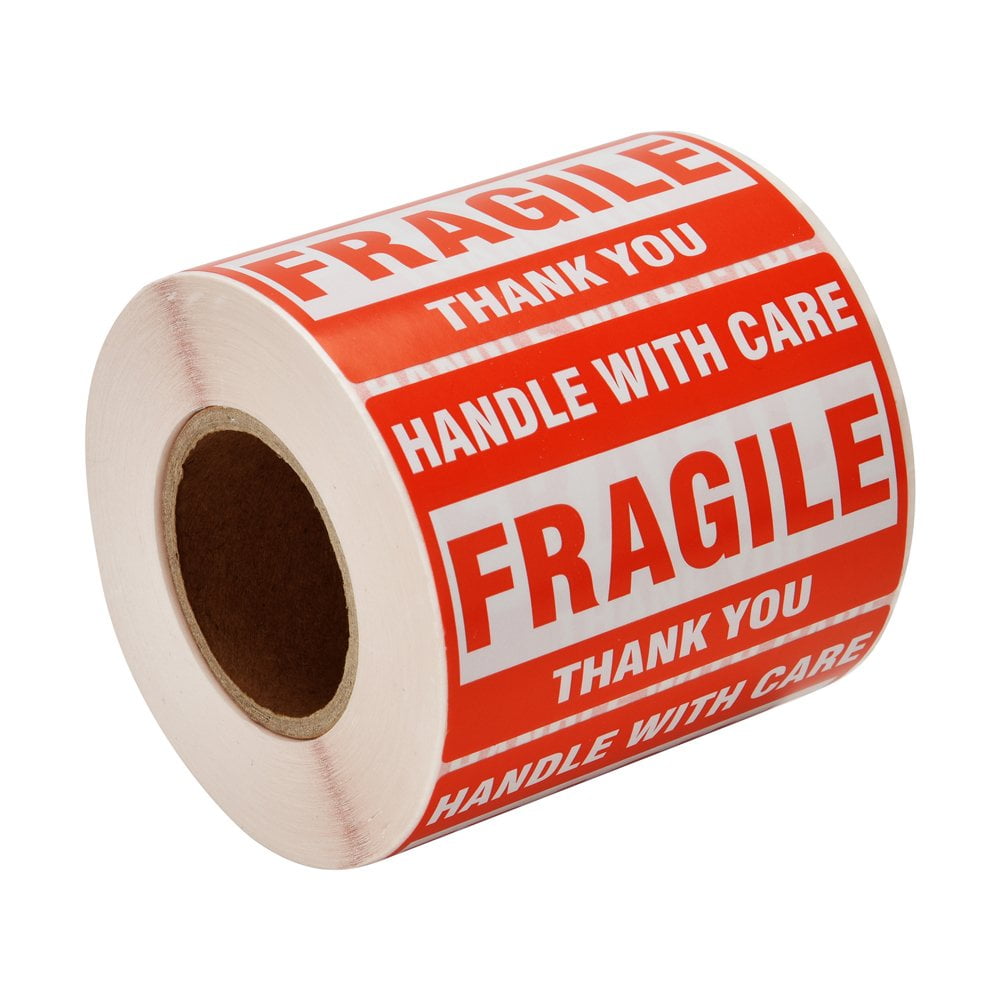 Fragile Stickers 2 x 3 Inch Care Warning Shipping Labels, 500 Adhesive ...