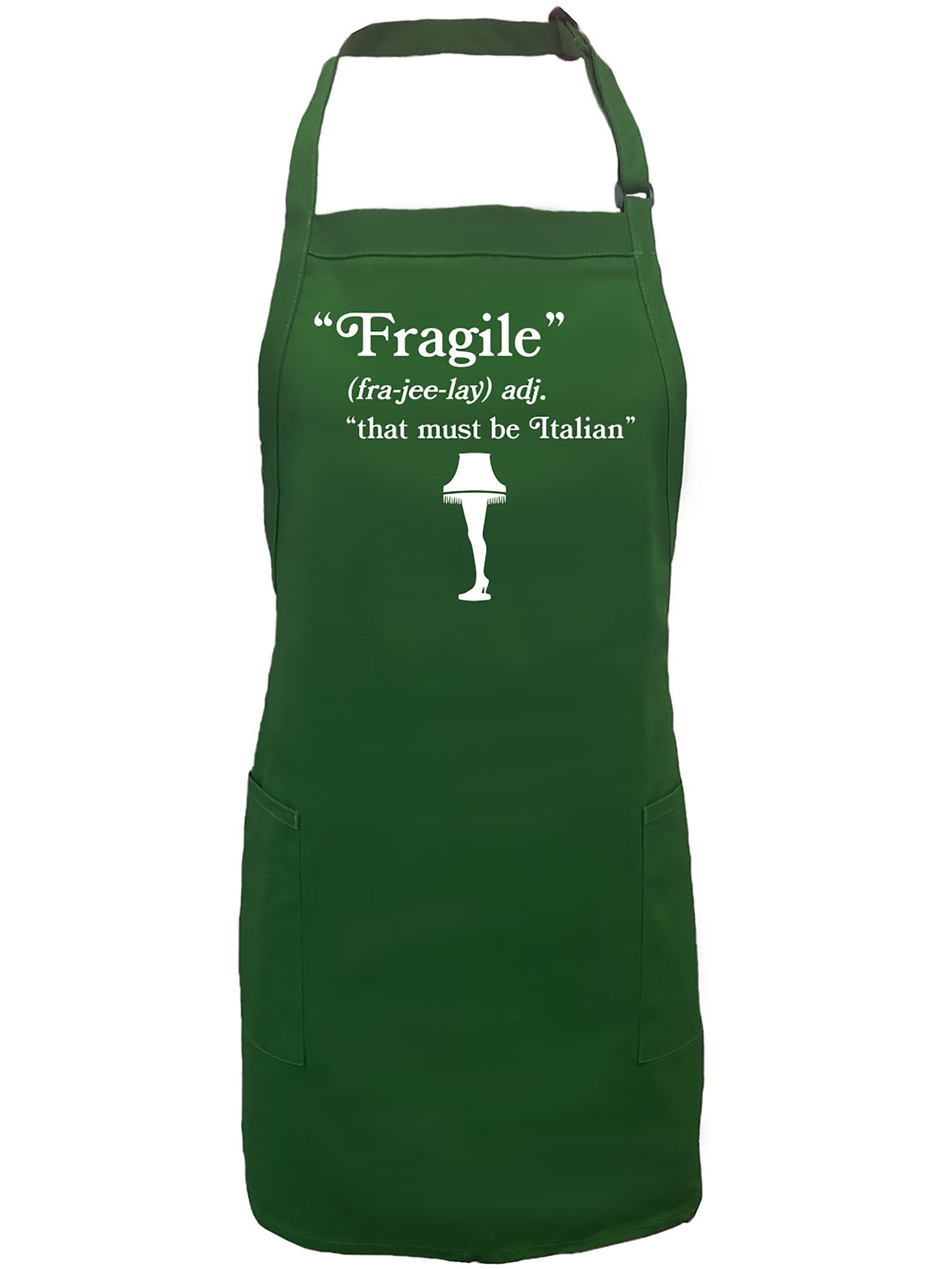 Fragile That Must Be Italian Apron with 2 patch pockets - Walmart.com