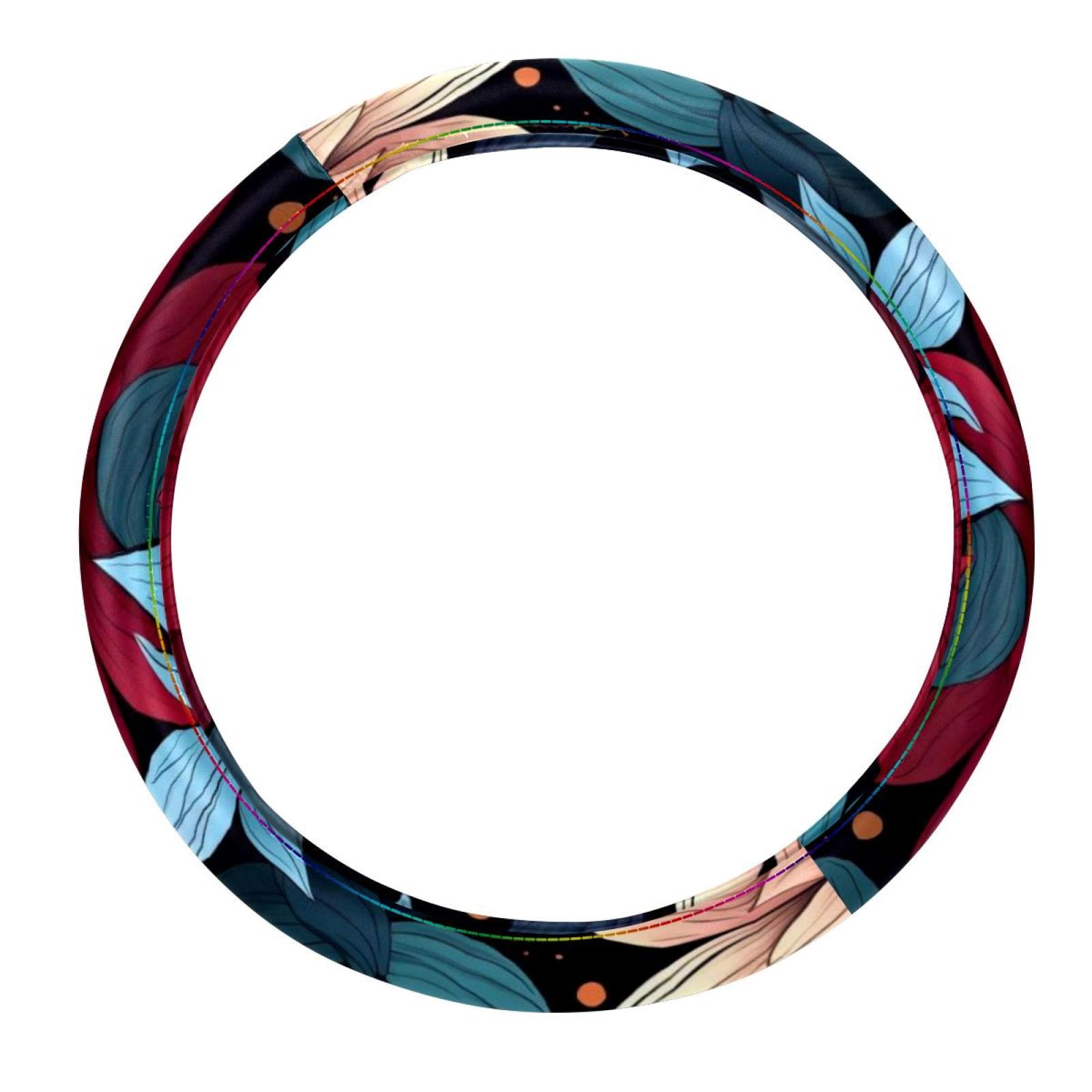 Fragmented Flowers 14.5 Inch Printing PVC Leather Car Wheel Covers ...
