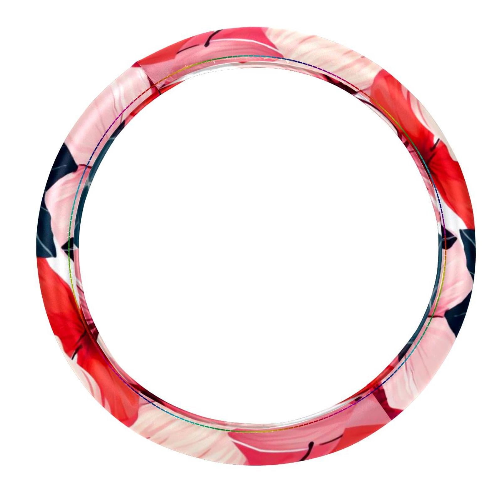 Fragmented Flowers 14.5 Inch Printing PVC Leather Car Wheel Covers ...