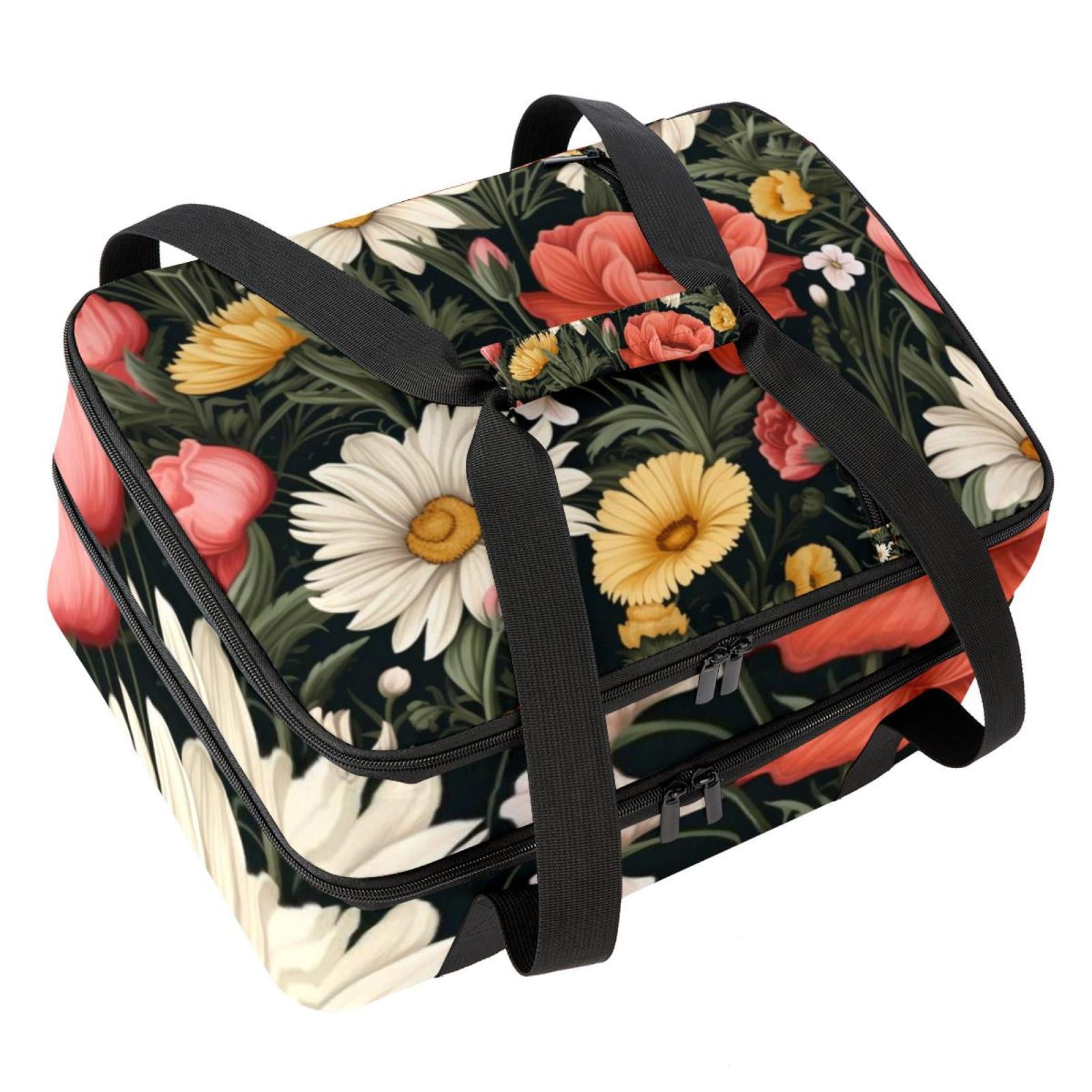 Fragmented Flowers Double Layered Insulated Refrigerated Large Capacity ...