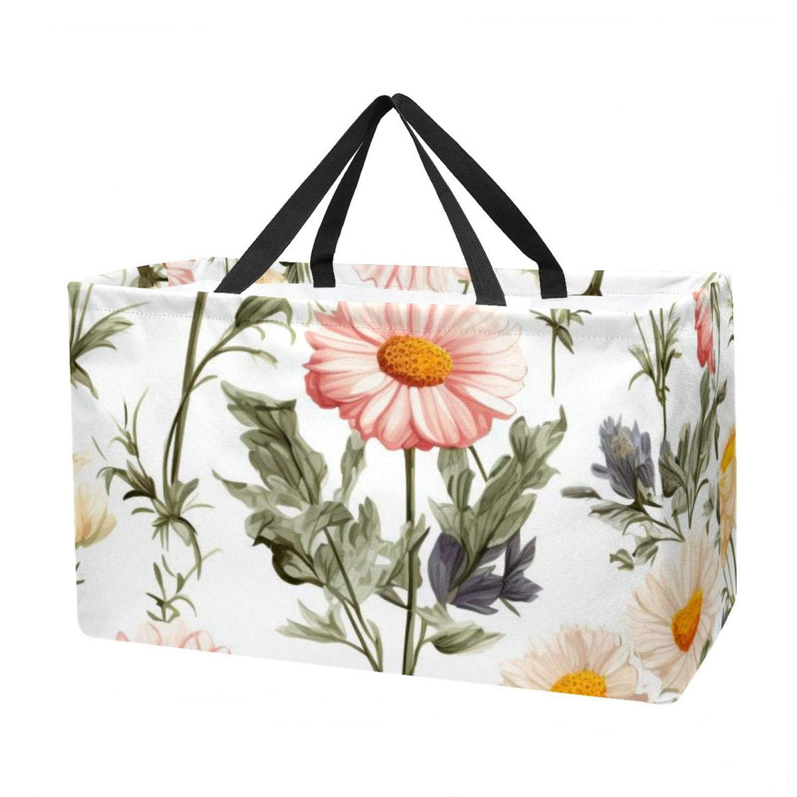 Fragmented Flowers Large Capacity Collapsible Cube Organizer Tote Bag Storage Box Oxford Cloth ...