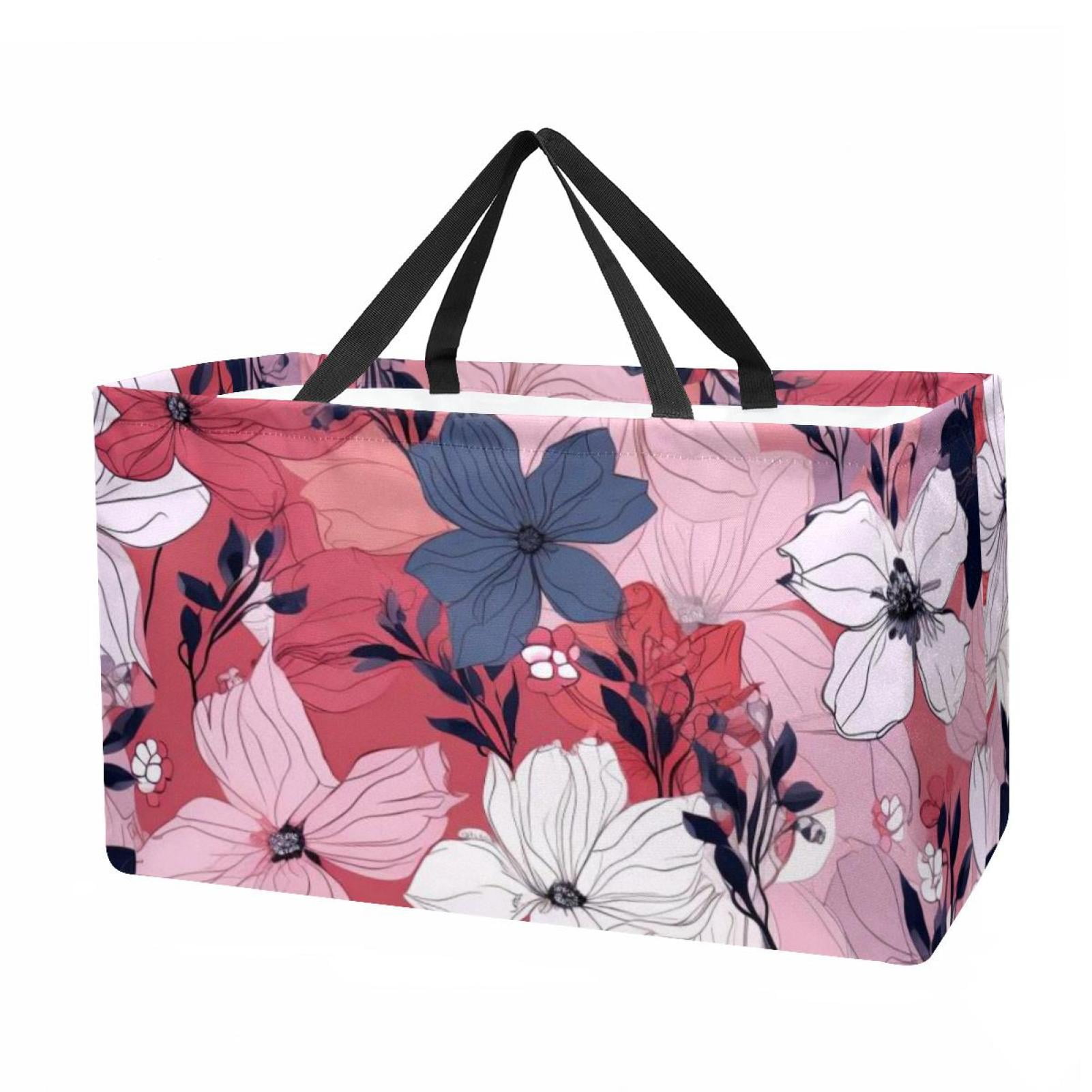 Fragmented Flowers Large Foldable Cube Organizer with Oxford Cloth Material - Ideal Shopping ...