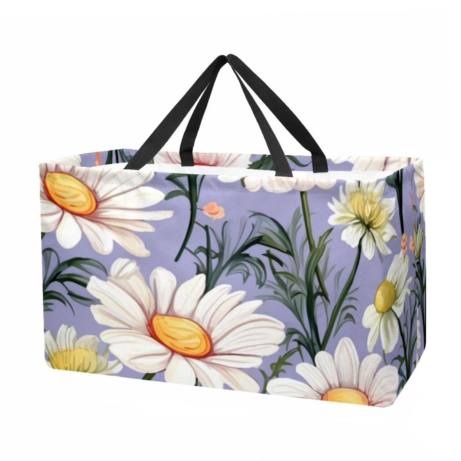 Fragmented Flowers Large Foldable Oxford Cloth Laundry Bag | Multipurpose Shopping Basket ...