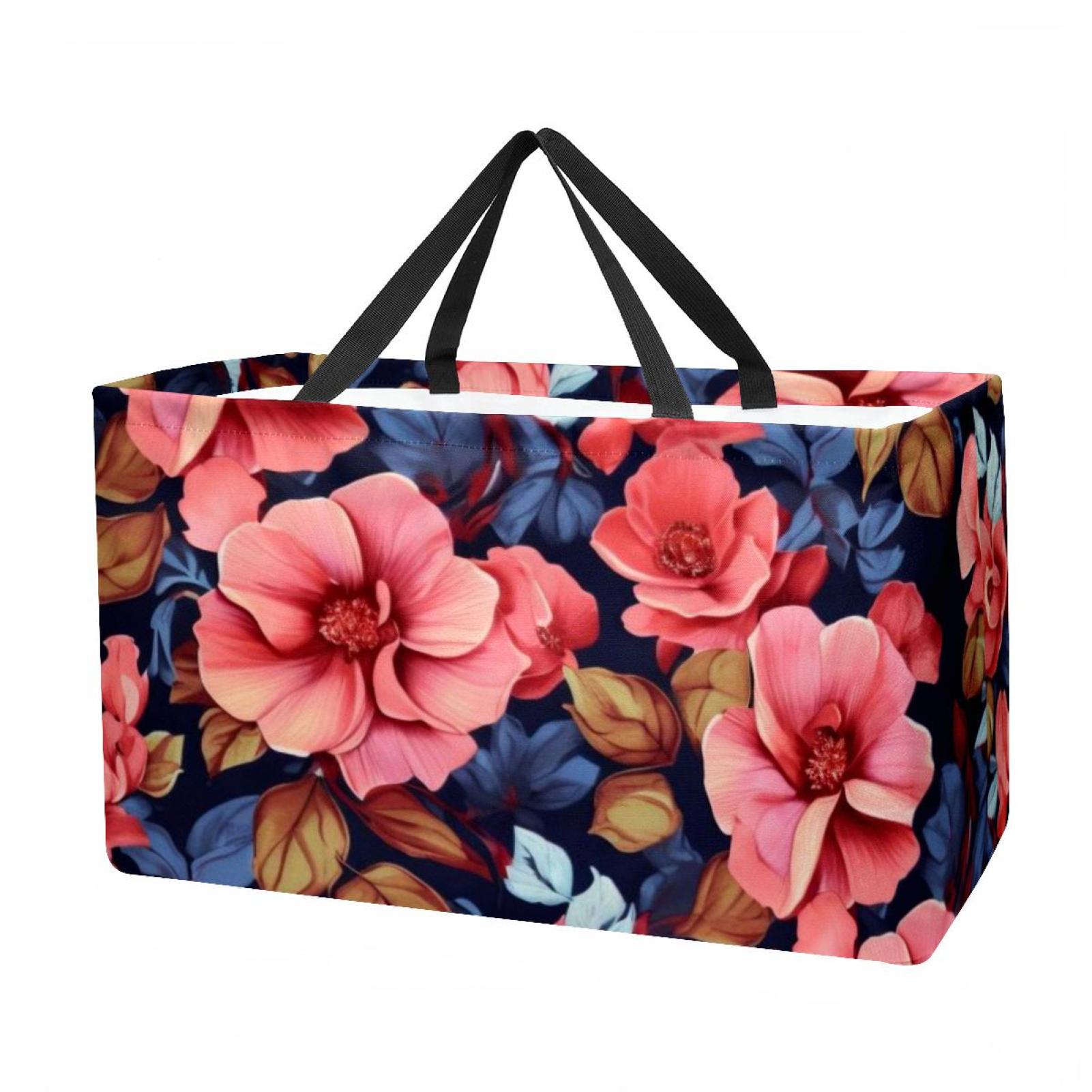 Fragmented Flowers Large Oxford Cloth Laundry Organizer Cube Organizer Easter Basket Beach Bag ...