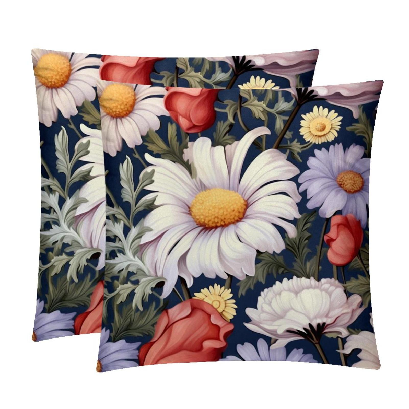 Fragmented Flowers Luxurious Velvet Throw Pillow Inserts with Unique ...